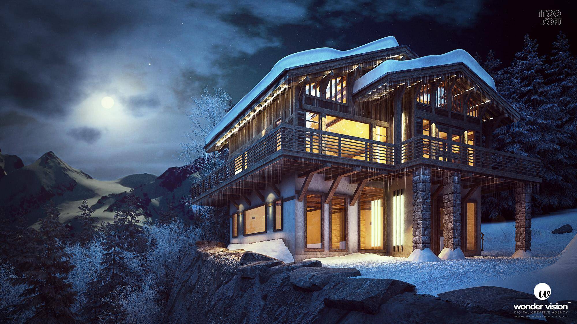 Gallery - Chalet in the Snow by Wonder Vision