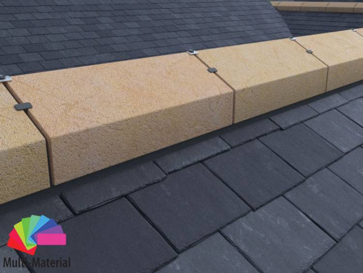 Universal Ridge Large - Mechanical Fixing - RailClone library for 3ds Max