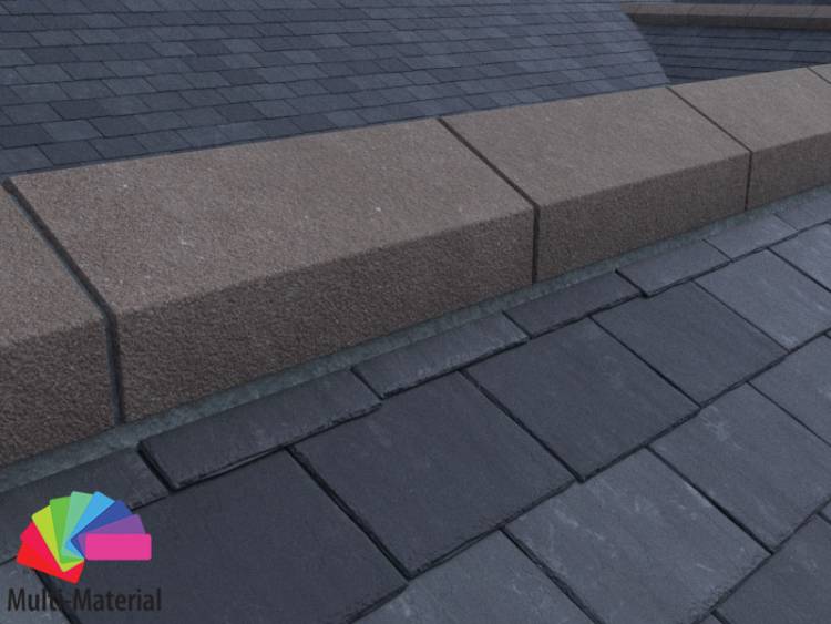 Universal Ridge Large - Mortar Fixing - RailClone library for 3ds Max